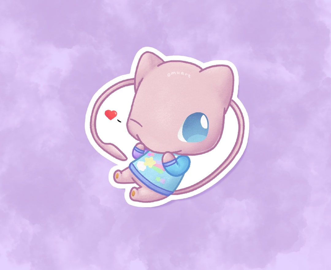 Cute Mew Animal Crossing Pokemon Sticker Matte, Vinyl - Etsy