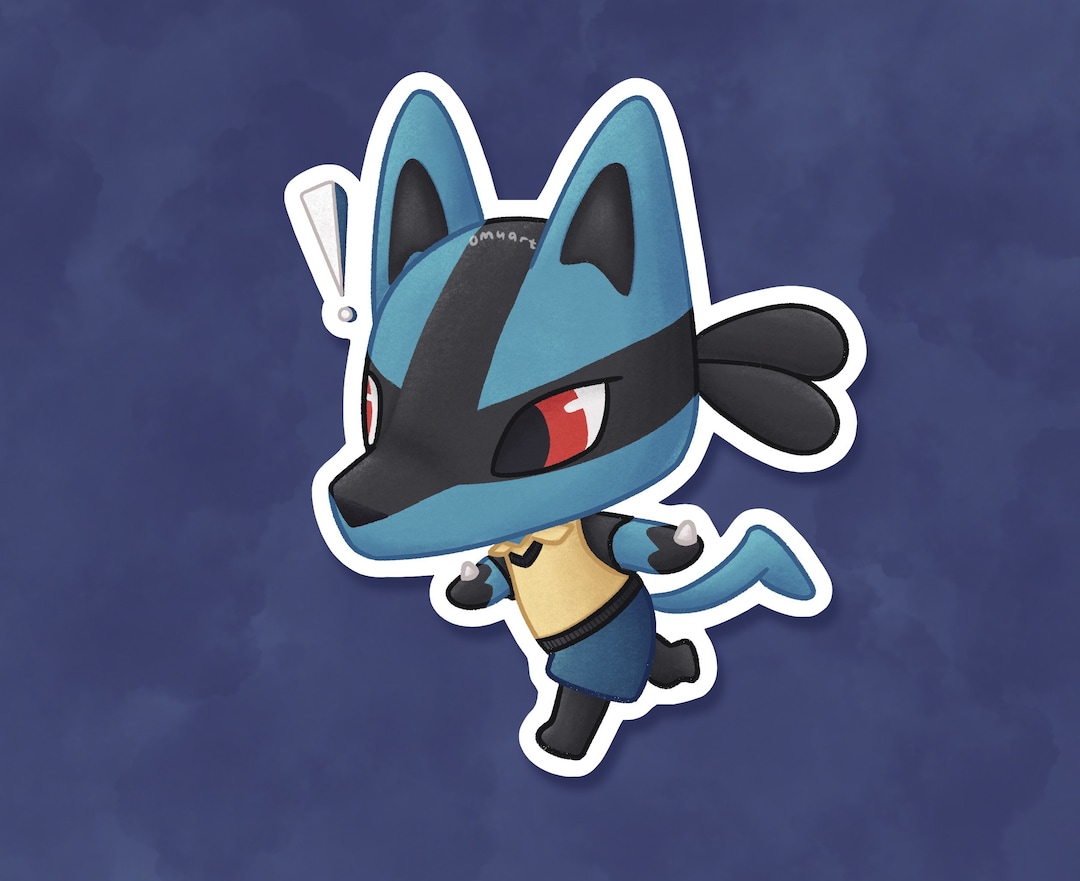 Lucario Acxpkmn Sticker - Matte, Vinyl - Etsy