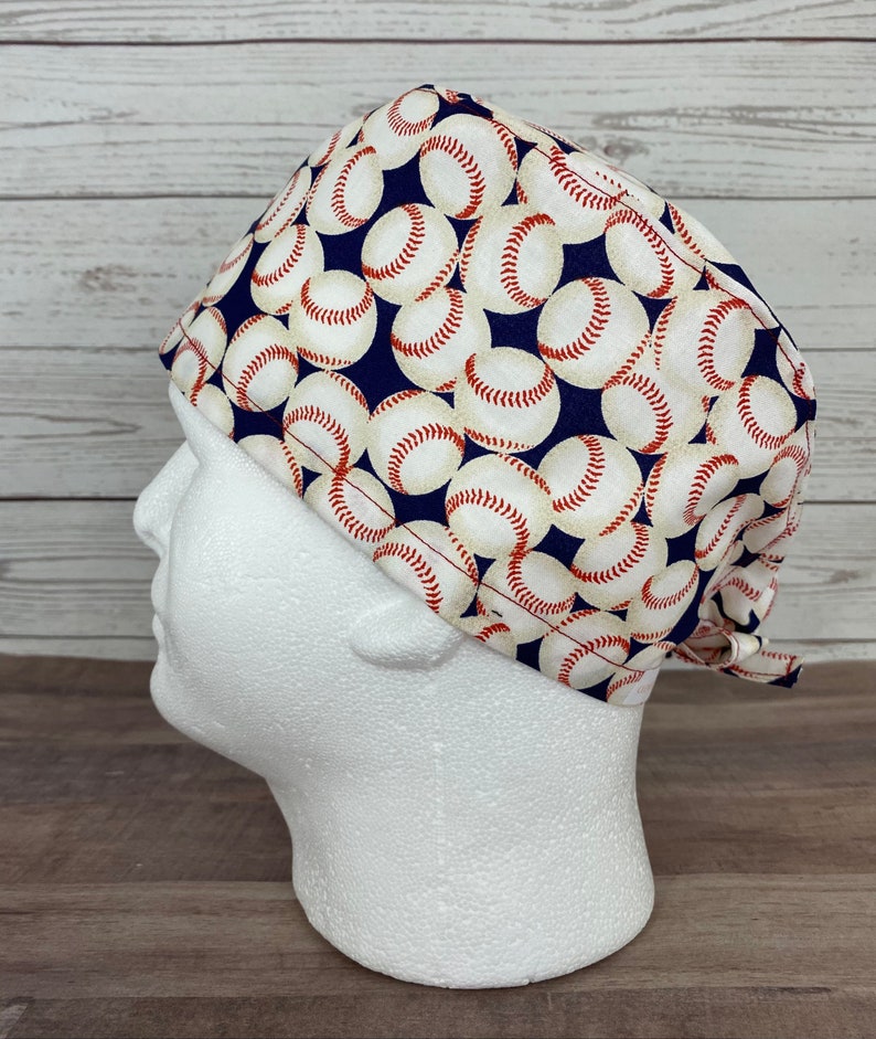 All American Baseball Sports Print Handmade Tie Back Scrub Cap - Etsy