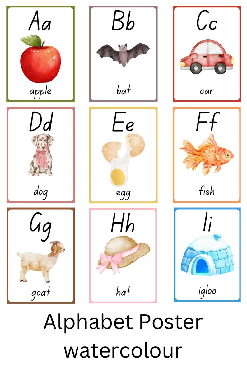 Alphabet Posters - Watercolour - Etsy