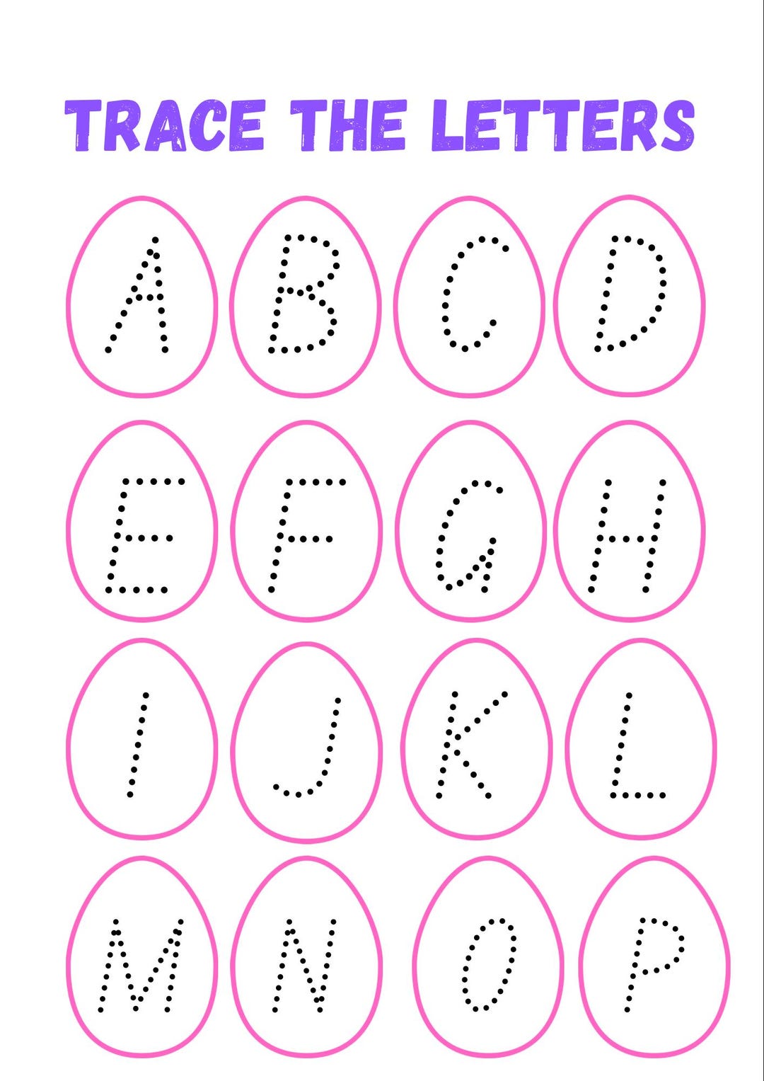 Easter Letter Tracing Activity - Etsy