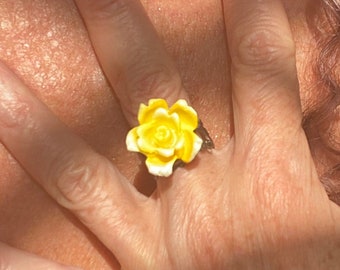 Yellow Rose Ring | Etsy