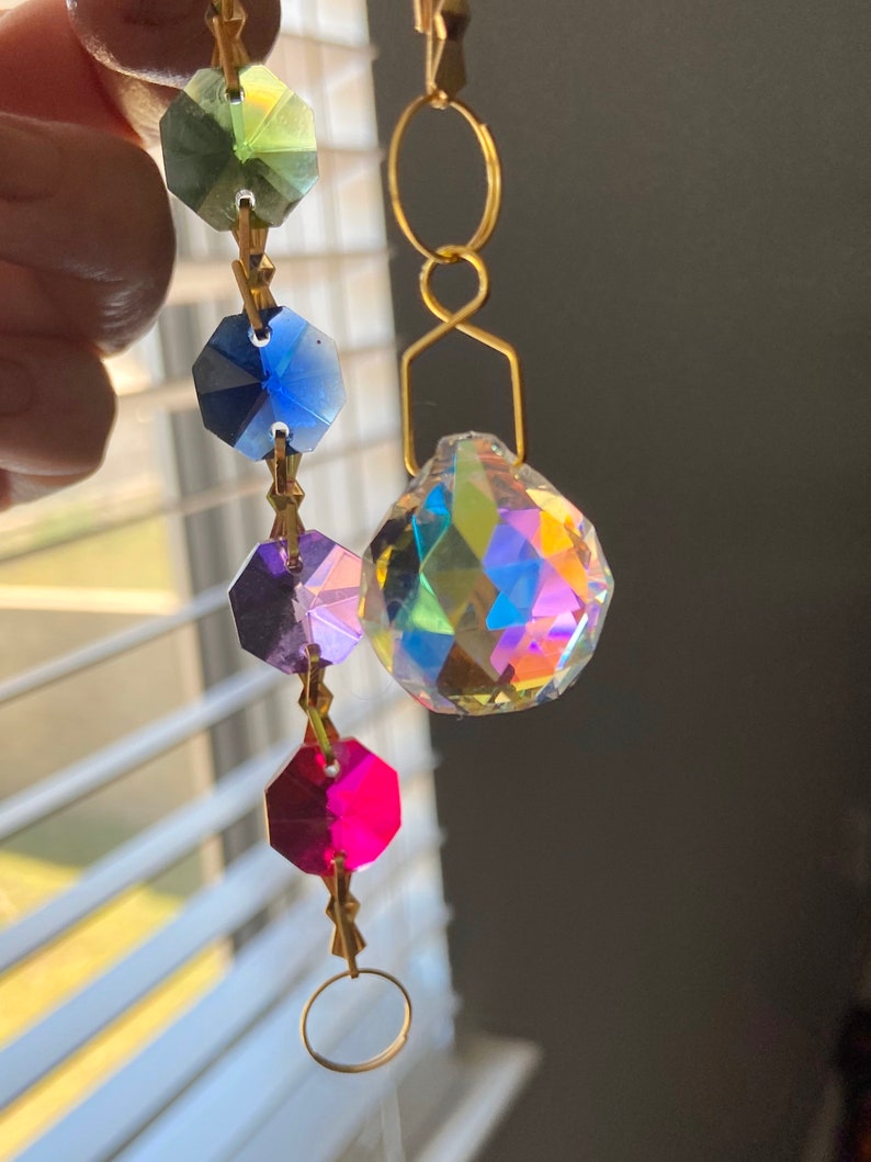 CHAKRA CRYSTAL Sun~catcher RAINBOW Zen Yoga Peace Meditation Love ...