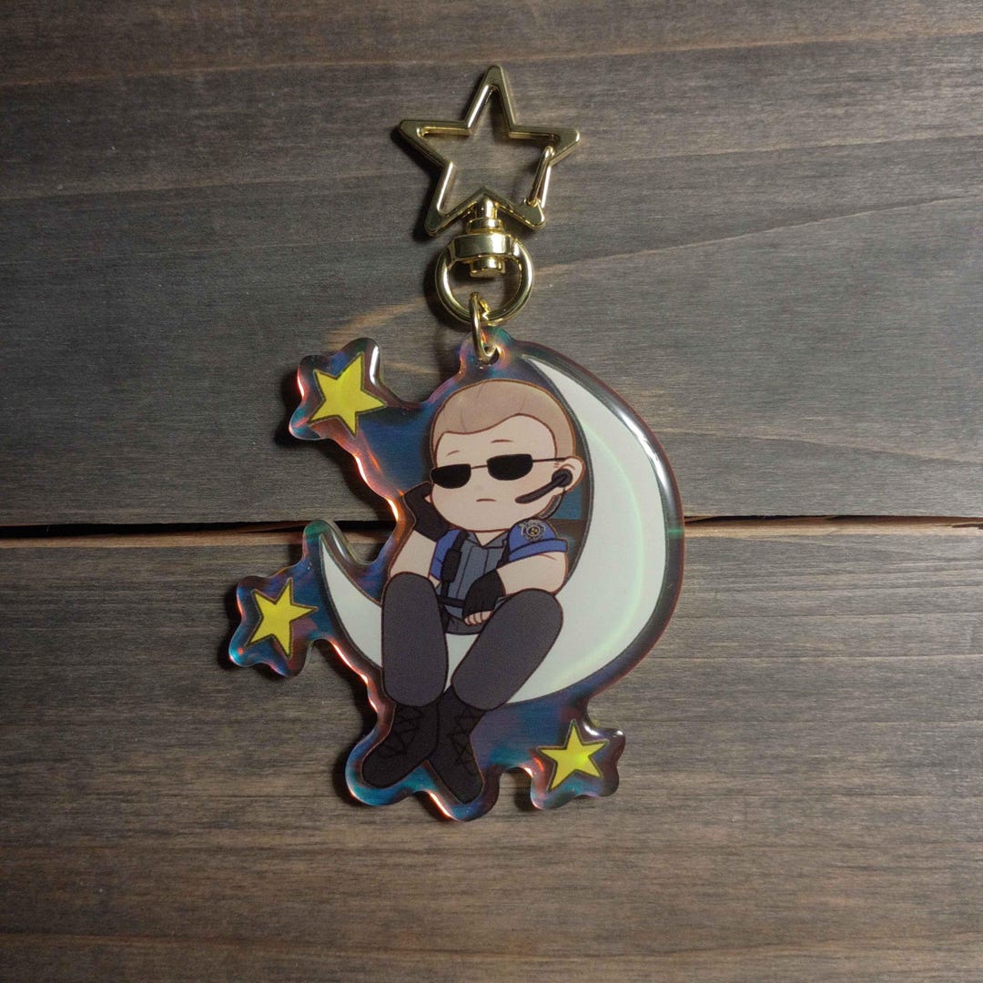 Albert Wesker Moon and Stars | 2.5" Rainbow Acrylic Charm - Etsy