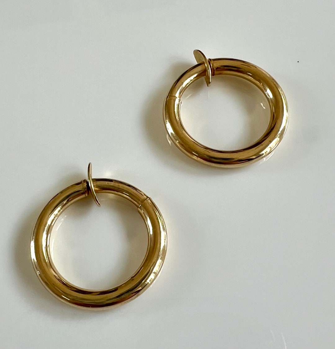 Milor Italy 14kt Spring Loaded Vintage Hoop Earrings - Etsy