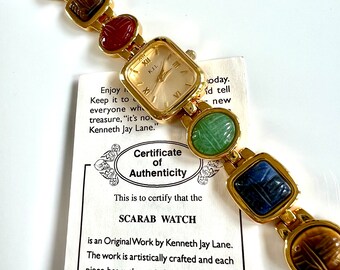 14K Gold LUCIEN PICARD Scarab Watch - Etsy