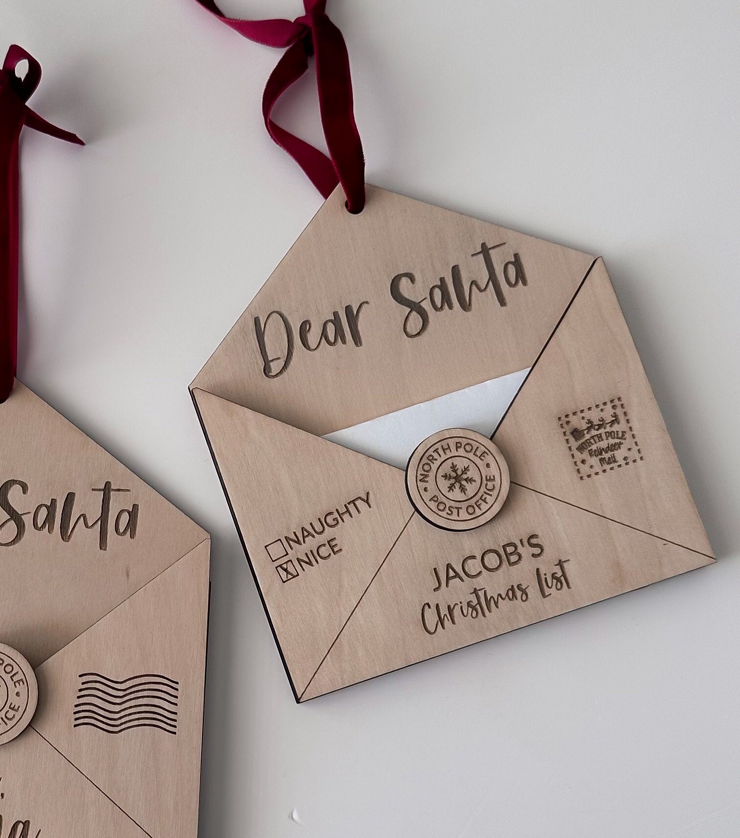 Santa Letter/wood Envelope/north Pole Express/wood Envelope Santa ...