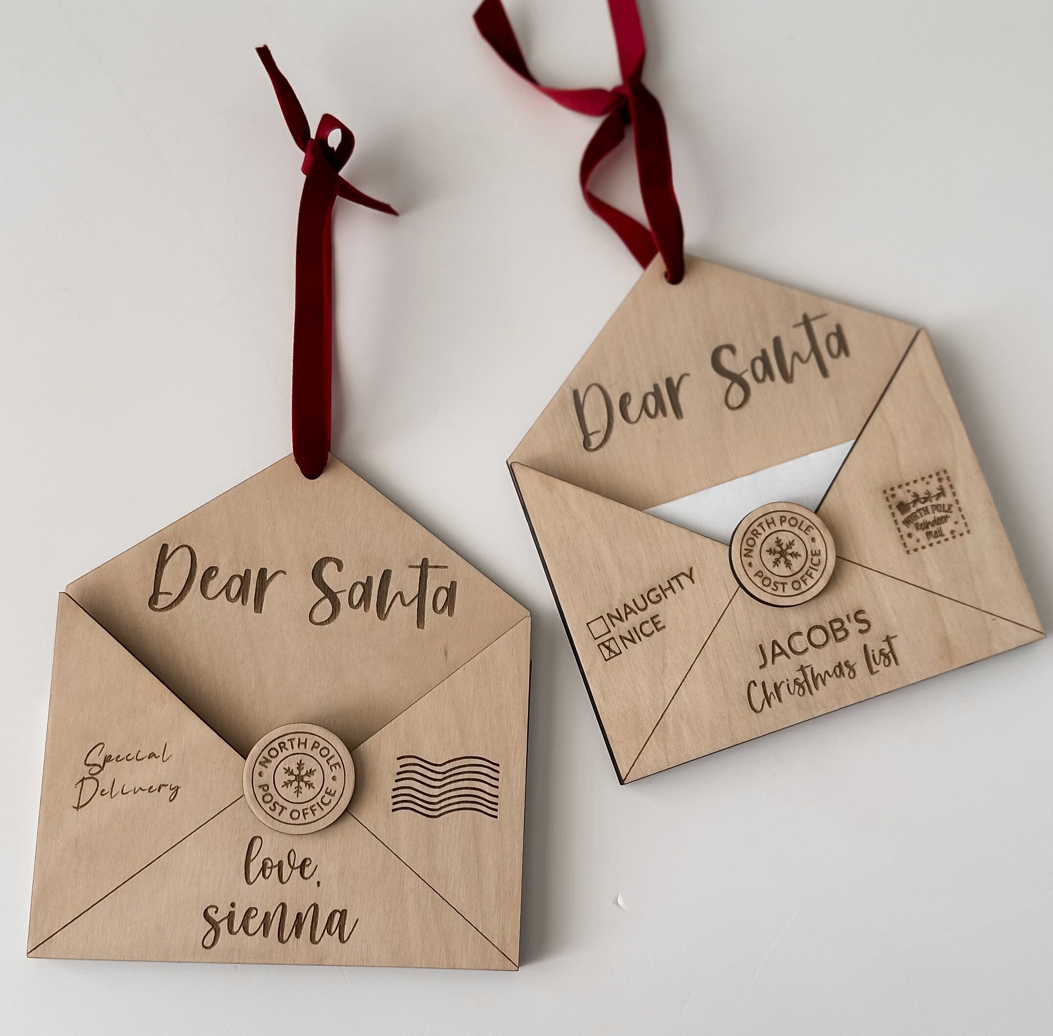Santa Letter/wood Envelope/north Pole Express/wood Envelope Santa ...