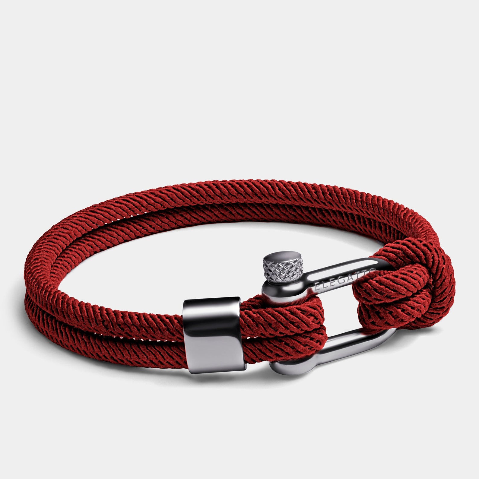 Red Nautical Rope Bracelet for Men – Silver Shackle, Nylon Cord - Etsy