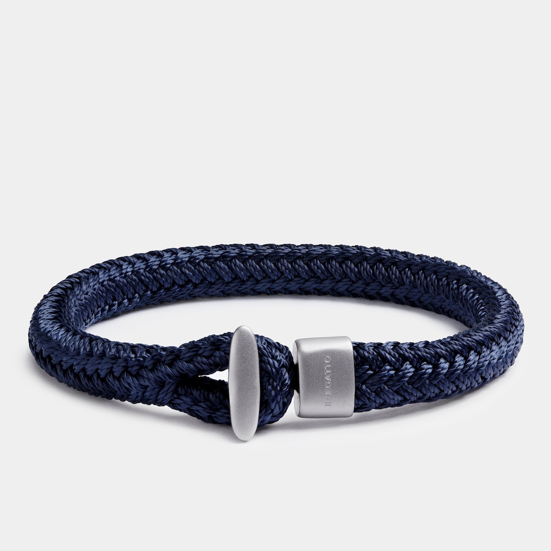 Navy Blue Rope Bracelet for Men – Stainless Steel Nautical Jewelry - Etsy