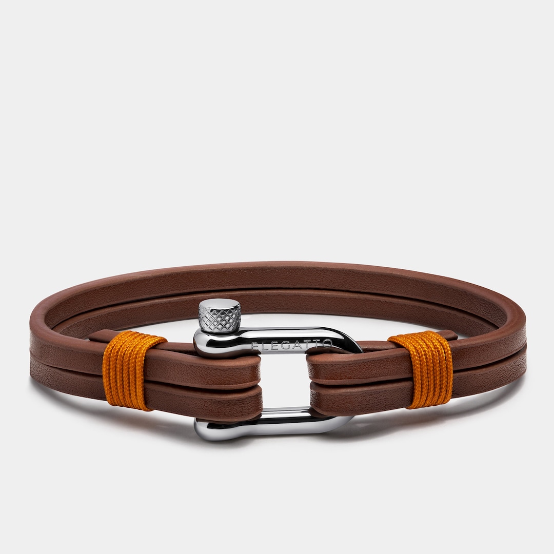 Brown Leather Rope Bracelet for Men - Perfect Graduation Gift for Him ...