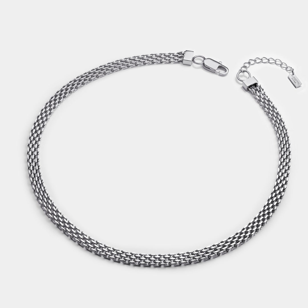 Silver Mesh Choker Necklace for Women - Elegant Jewelry, Perfect for ...