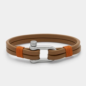 Luxury Minimalist Leather Rope Men's Bracelet - Brown Double Wrap ...