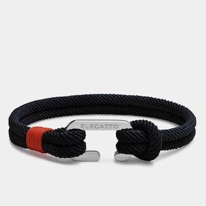 Nautical Rope Bracelet for Men Black Nylon, Summer Jewelry, Unique ...