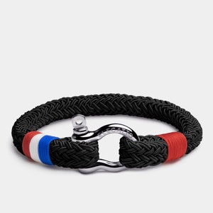 Black Nautical Rope Bracelet, Rope Bracelet Men, Surfer Bracelet, Cord ...