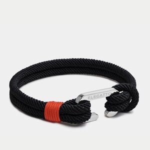 Nautical Rope Bracelet for Men Black Nylon, Summer Jewelry, Unique ...
