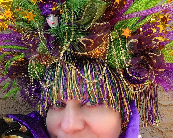 Mardi Gras Headpiece, New Orleans Crown, Fat Tuesday Crown, Carnival ...