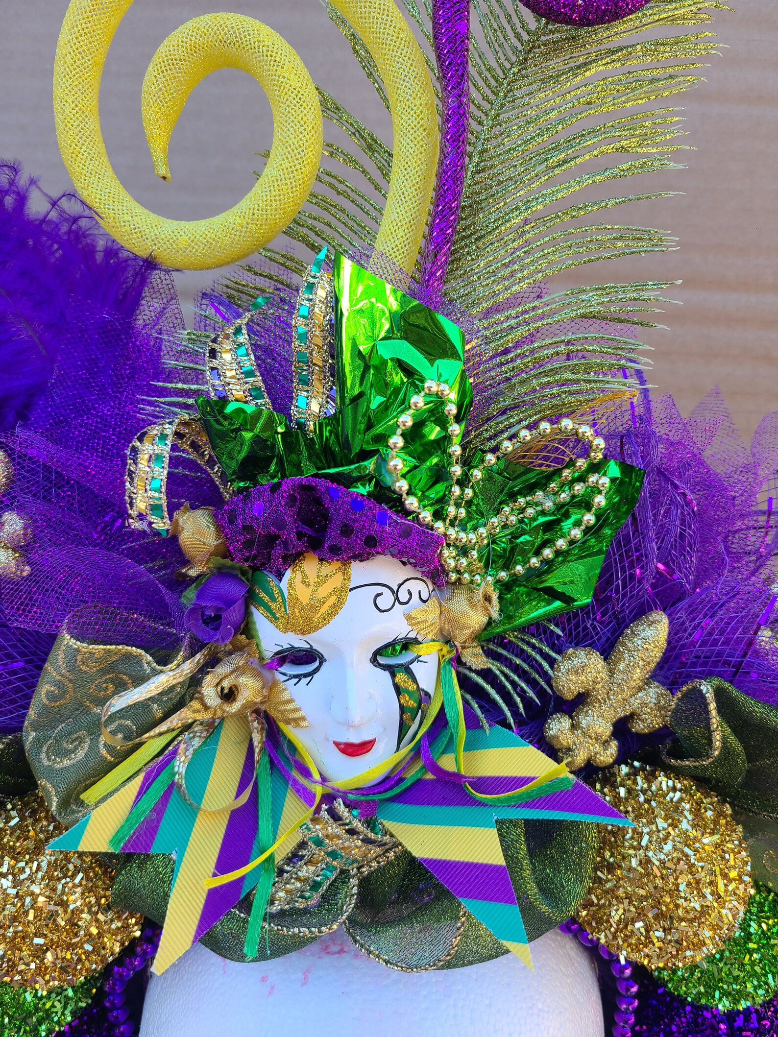 Mardi Gras Headdress Mardi Gras Crown Fat Tuesday Headdress - Etsy