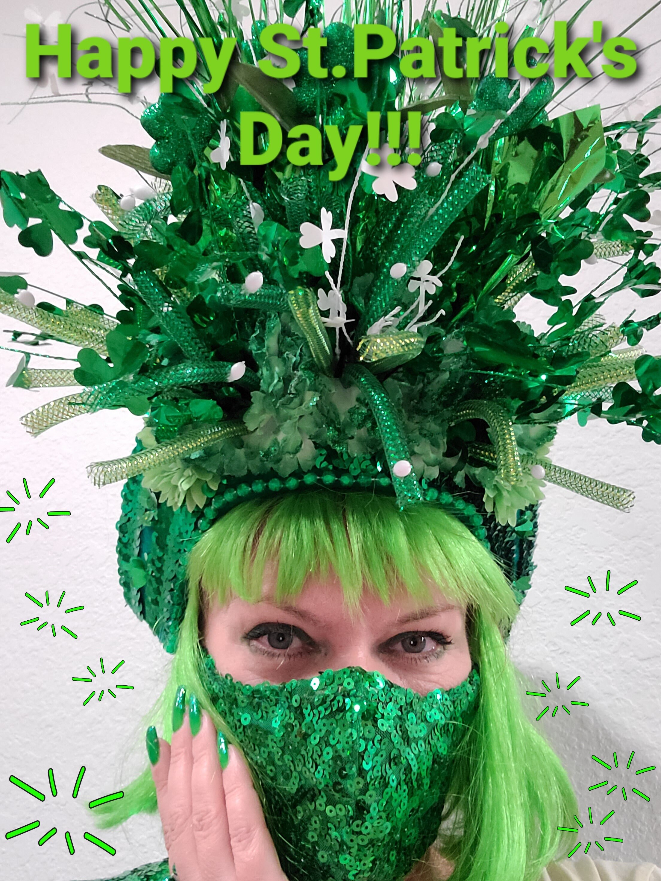 St Patrick's Crown, Shamrock Headdress, Green Clover Crown, Lucky Crown ...