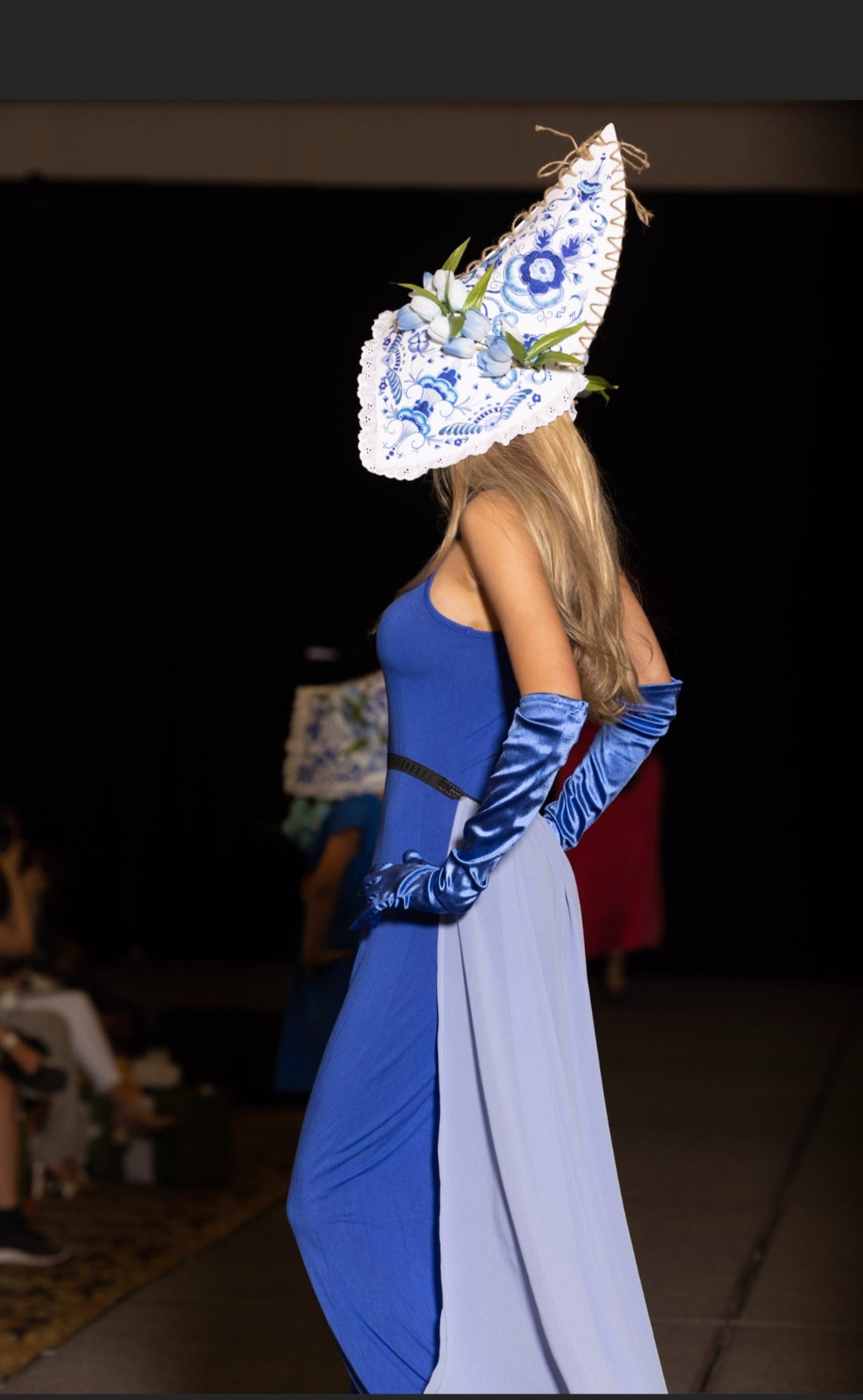 Dutch Hat, Delft Blue Flowers Headdress, Blue Tulips Hat, Holland ...