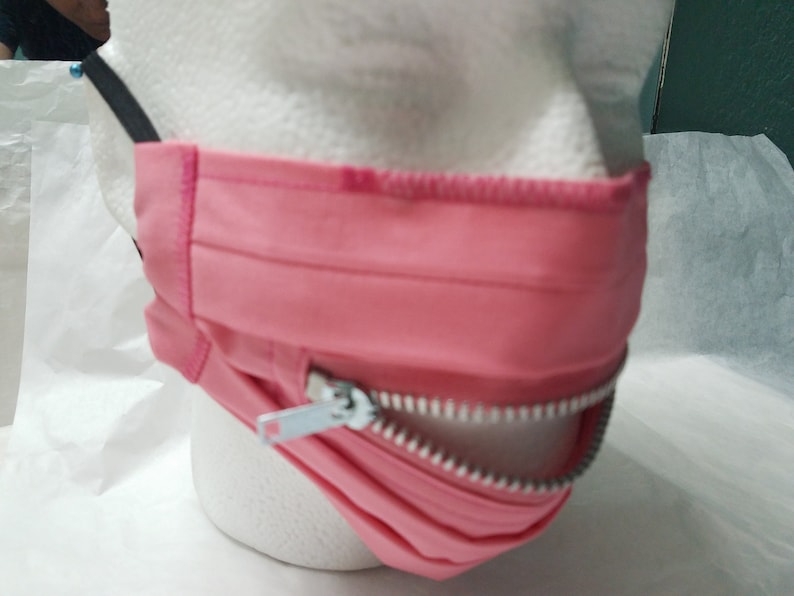 Zipper Face Mask, Washable Cotton, Adult Size - Etsy