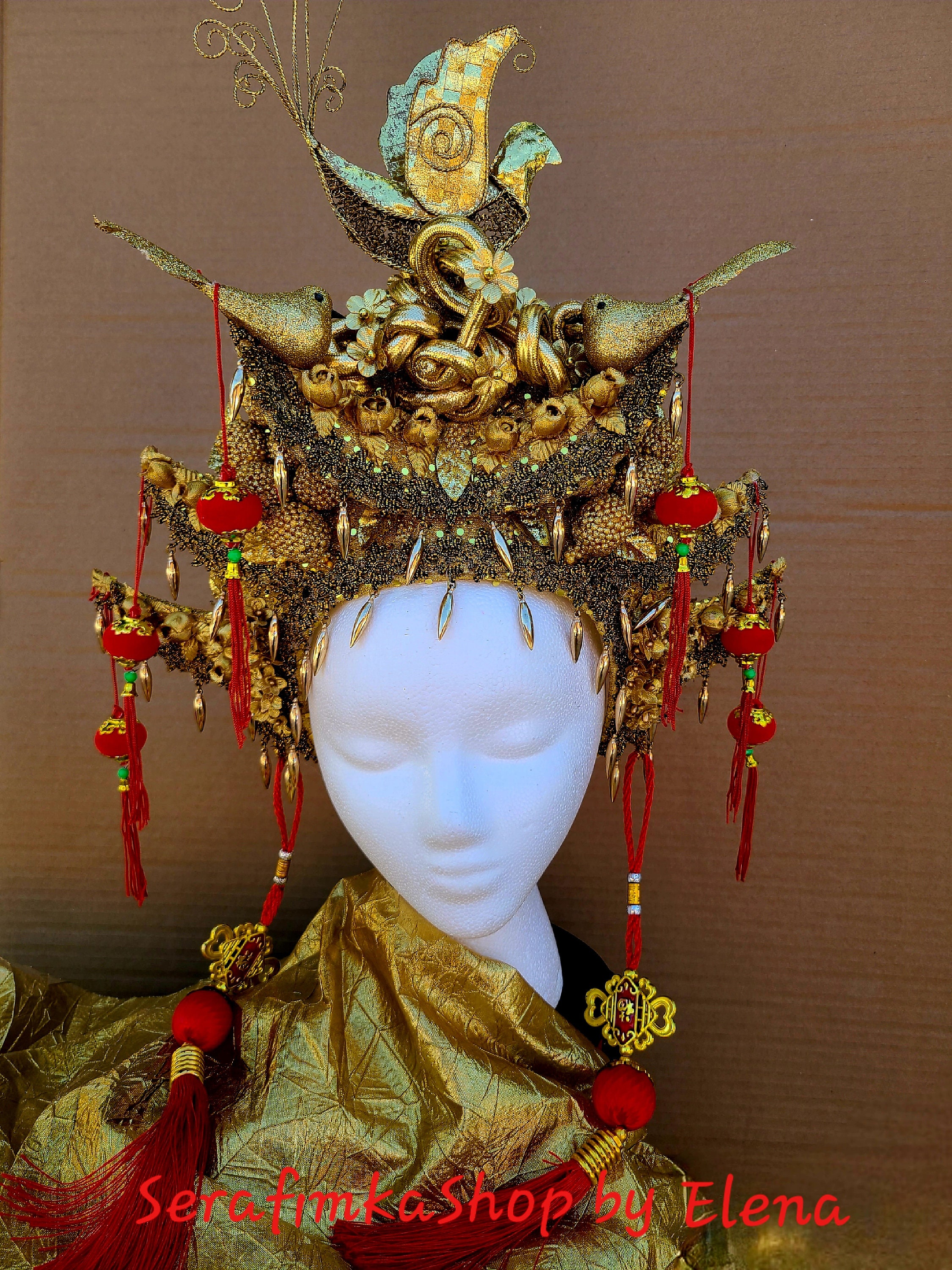 Asian Fantasy Crown, Asian Queen Crown, Asian Headdress, Multicultural ...