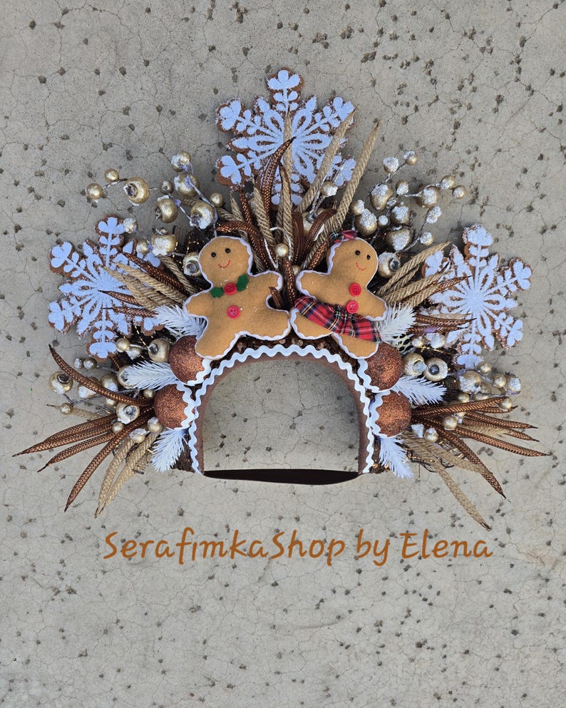Ugly Xmas Crown, Christmas Headdress, Newyear Crown, Gingerbread ...