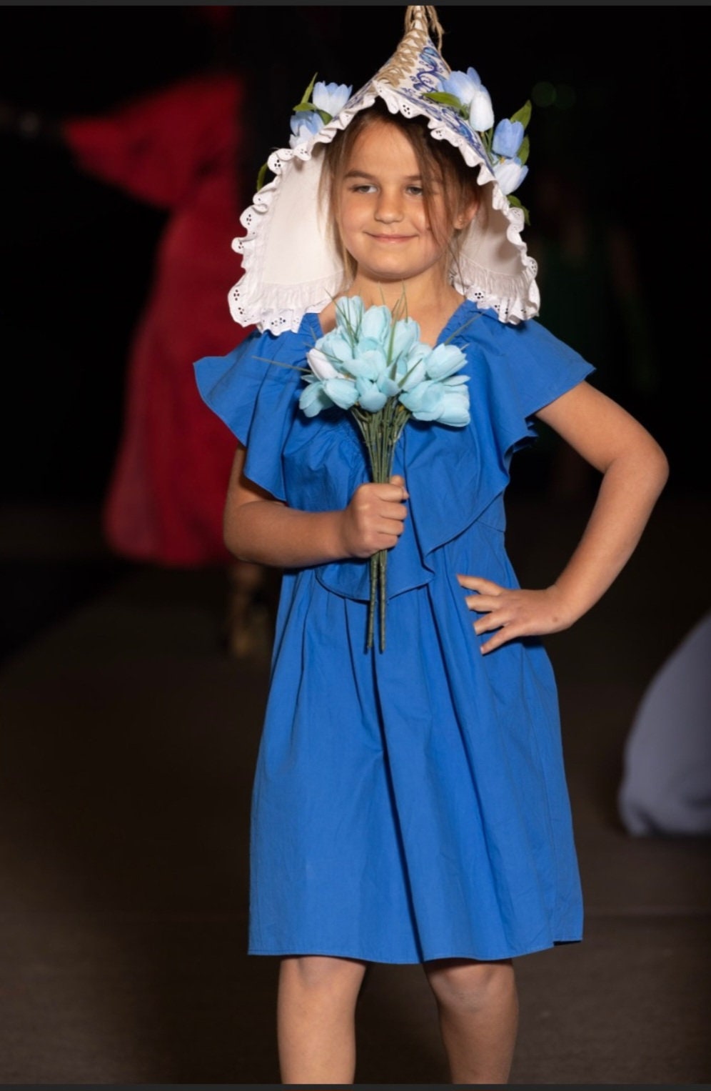 Dutch Hat, Delft Blue Flowers Headdress, Blue Tulips Hat, Holland ...