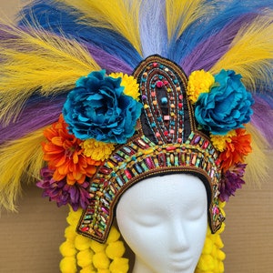 Day of the Dead Headdress, La Catrina Headpiece, Latino Crown, Skull ...