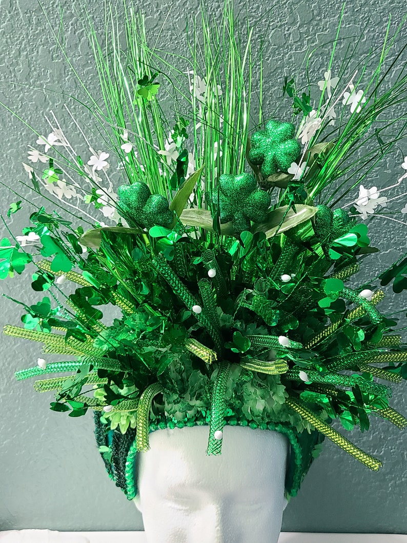 St Patrick's Crown, Shamrock Headdress, Green Clover Crown, Lucky Crown ...