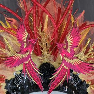 Mardi Gras Headdress, Phoenix Headdress, Firebird Headdress, Fire Crown ...