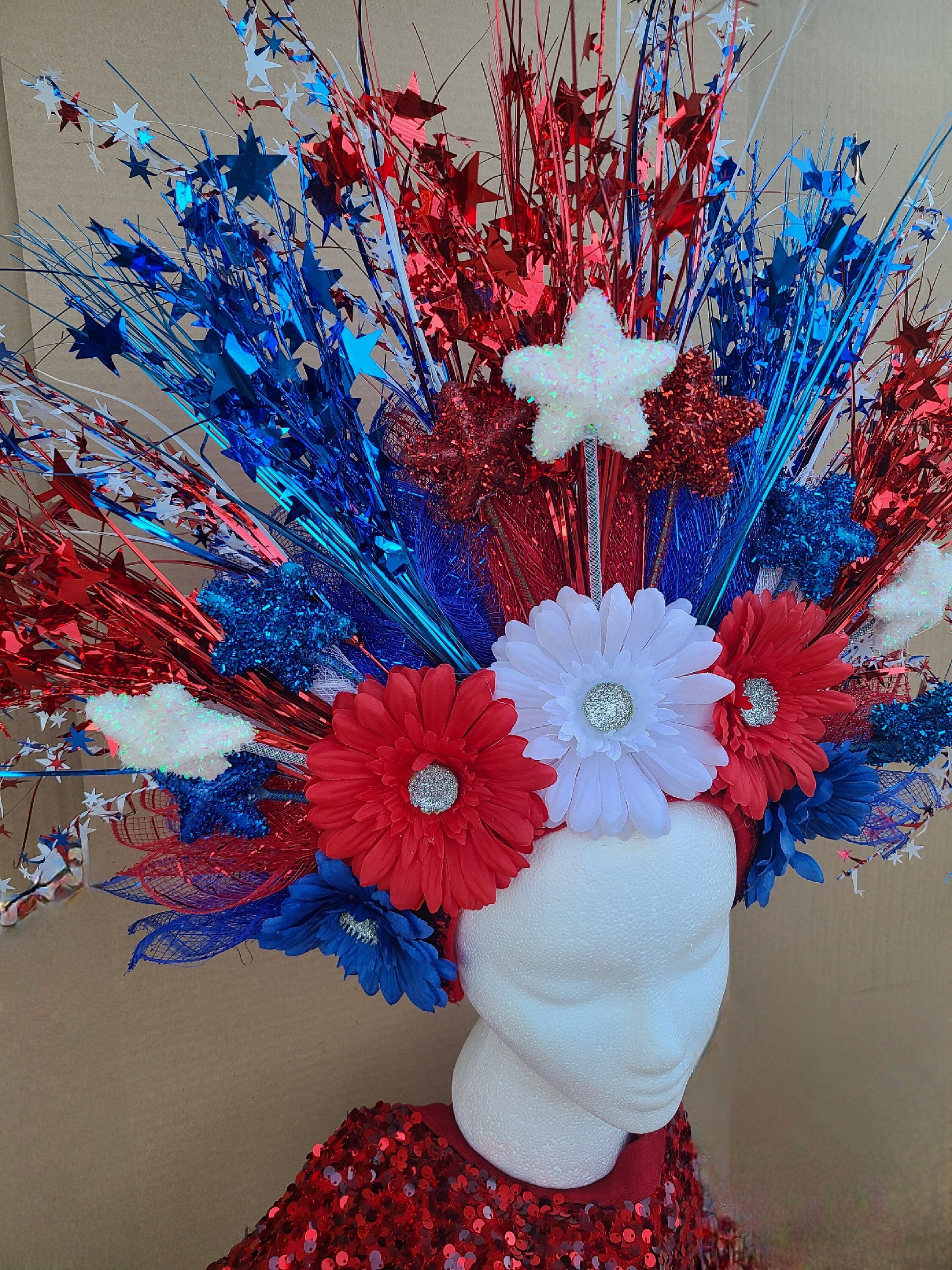 USA Headdress 4th of July Crown Patriotic Crown Memorial - Etsy