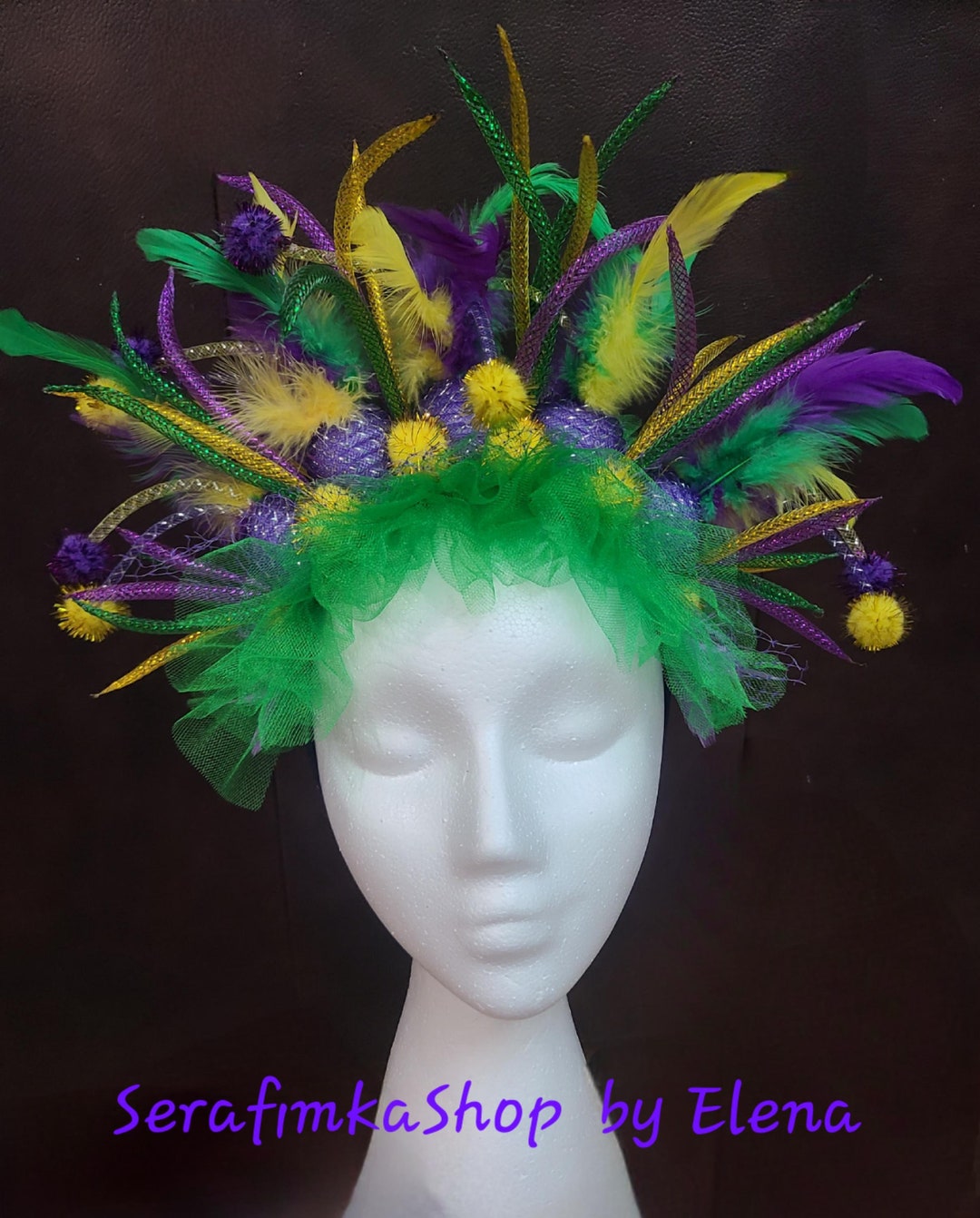 Mardi Gras Headband, Halloween Head Decoration, Pom-pom Headband, Joker ...