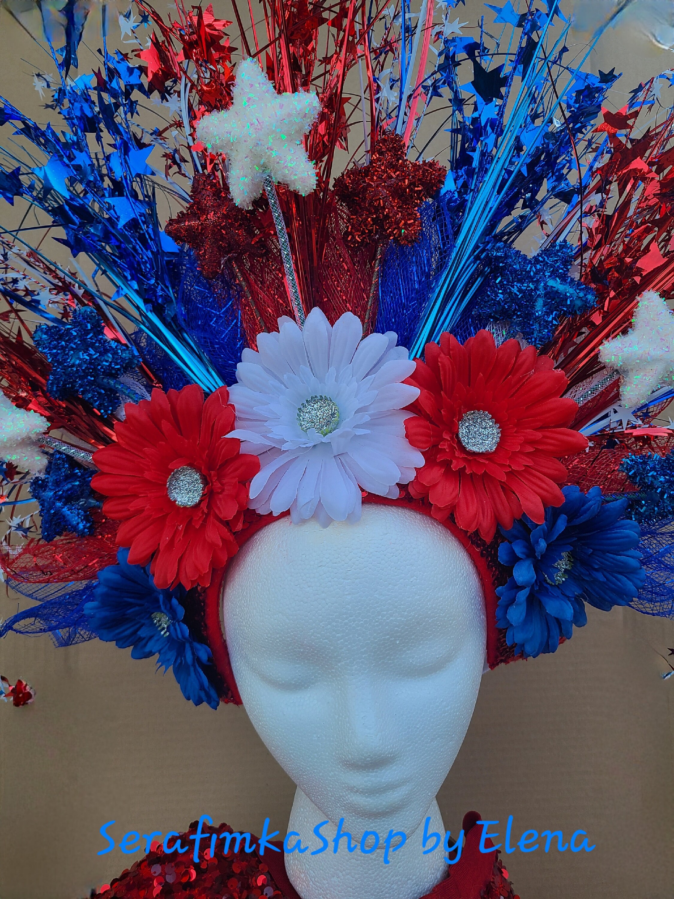 USA Headdress 4th of July Crown Patriotic Crown Memorial - Etsy