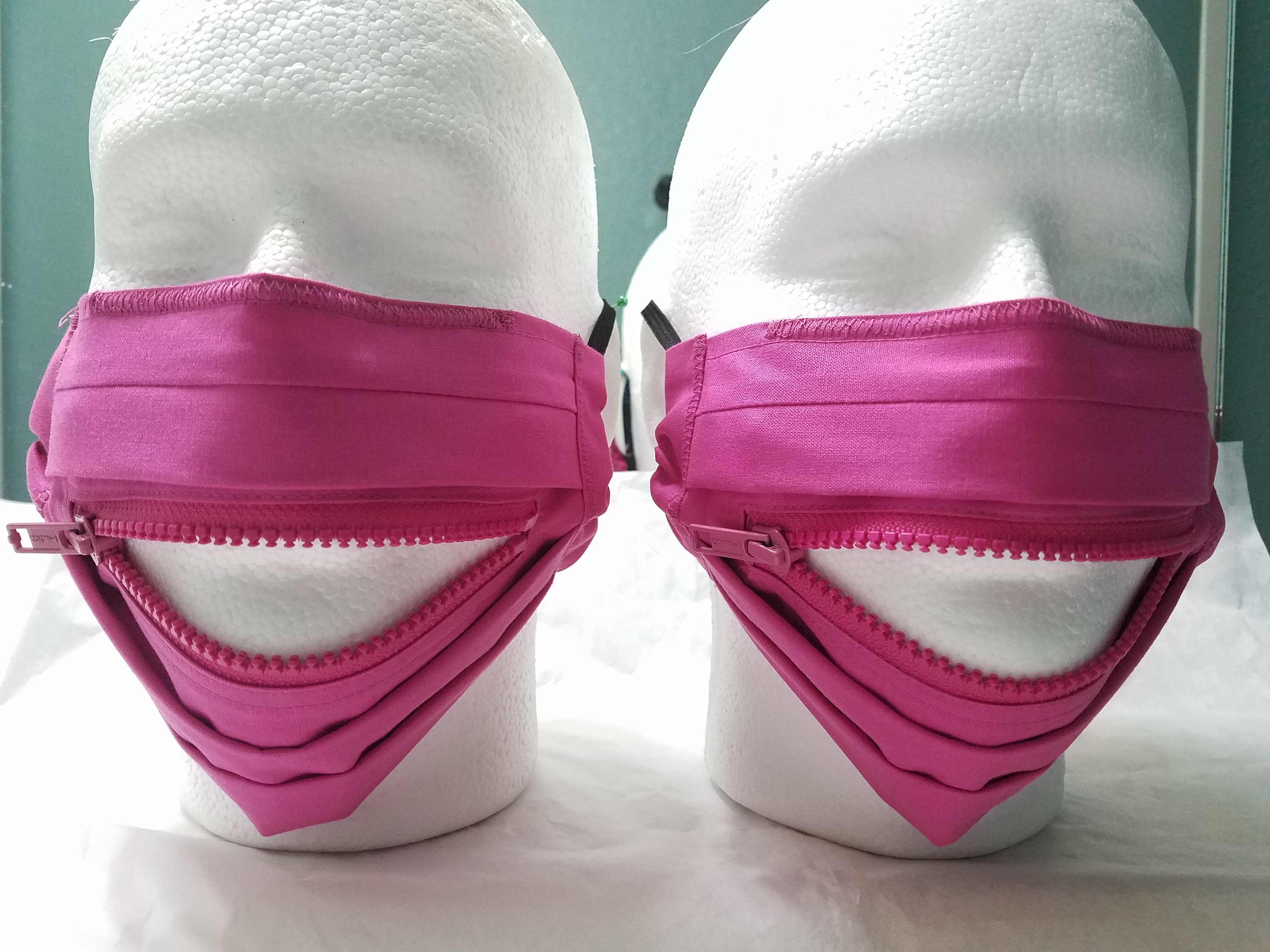 Zipper Face Mask, Fun Zipits, Cotton, Adult, Washable Reusable, Double ...