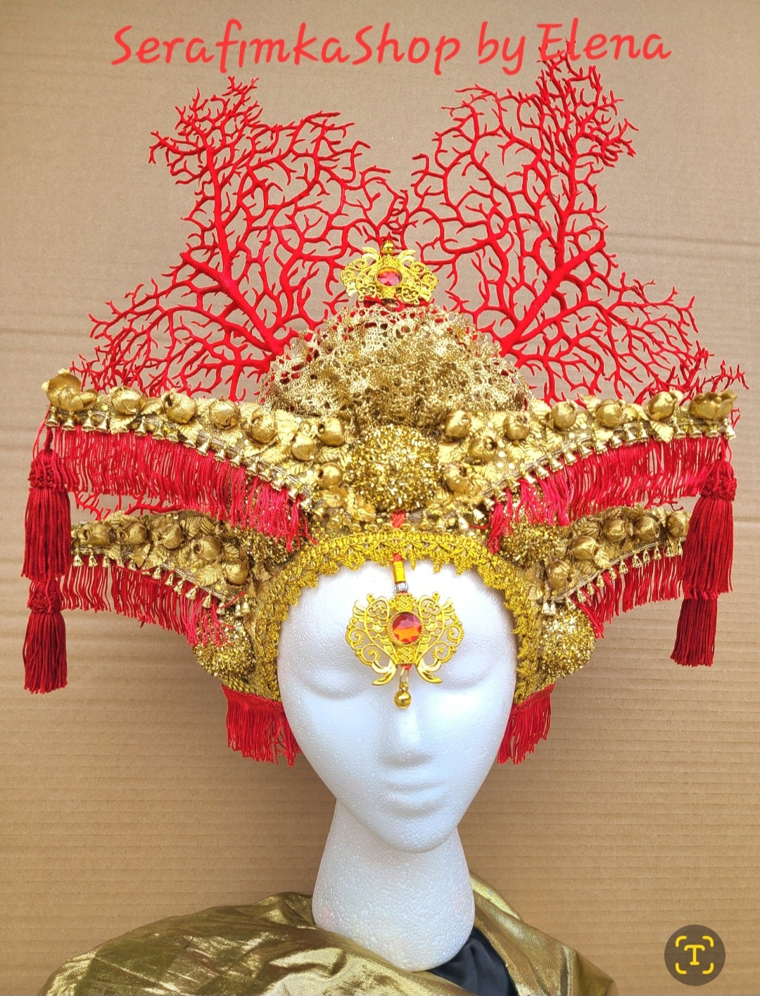 Asian Style Headdress, Asian Crown, Chineese New Year Crown ...