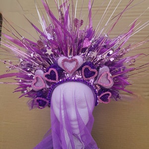 Queen of Heart Headdress, Mothers Day Crown, Mardi Gras Headdress ...
