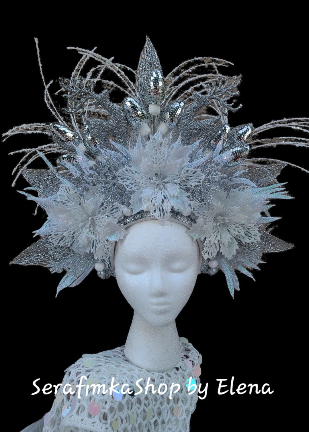 Snowflake Headdress, Winter Queen Crown, New Year Headdress, Корона ...