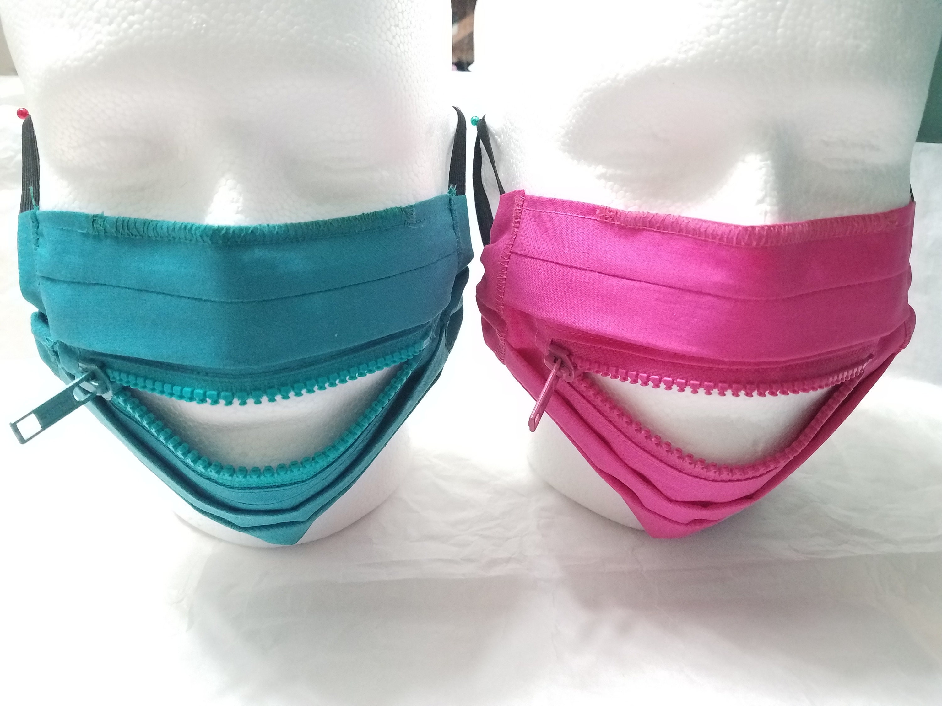 Zipper Face Mask, Fun Zipits, Cotton, Adult, Washable Reusable, Double ...