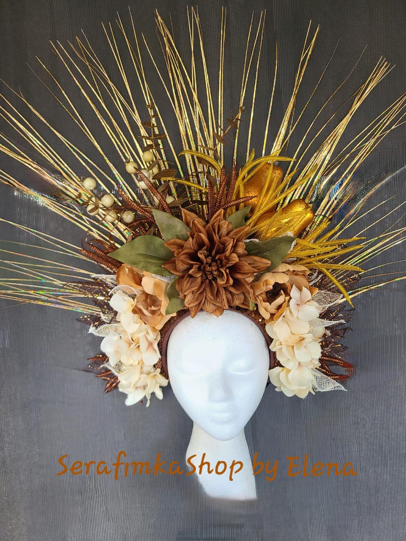 Mother Nature Crown. Fall Headdress, Autumn Crown, Harvest Headdress ...