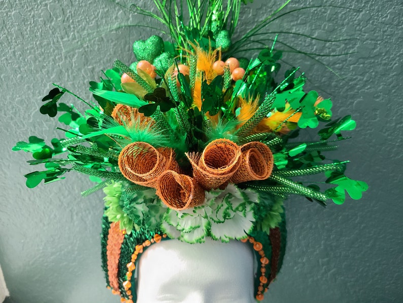 St Patrick's Crown, Shamrock Headdress, Green Clover Crown, Lucky Crown ...