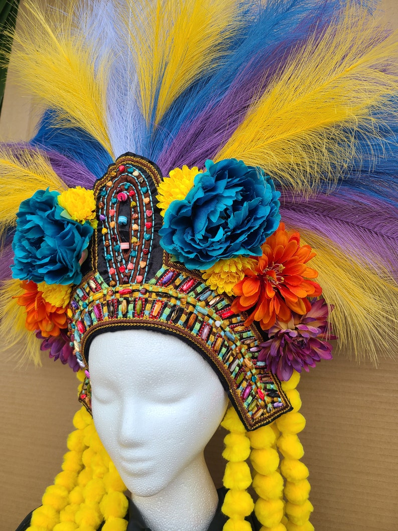 Day of the Dead Headdress, La Catrina Headpiece, Latino Crown, Skull ...