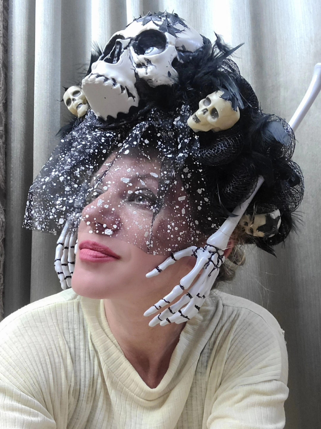 Skull Headdress, Catrina Crown, Voodoo Crown, Pirates Hat, Skeleton ...