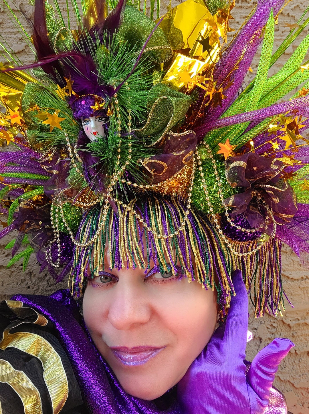 Mardi Gras Headpiece, New Orleans Crown, Fat Tuesday Crown, Carnival ...