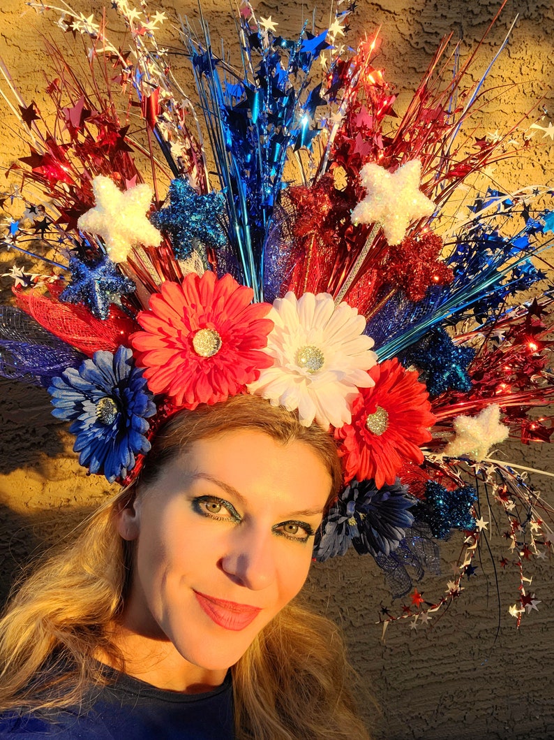USA Headdress 4th of July Crown Patriotic Crown Memorial - Etsy