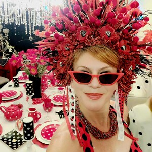 Polka Dot Headdress, Lady Bug Crown, Retro Crown, 50s Headdress, Fun ...