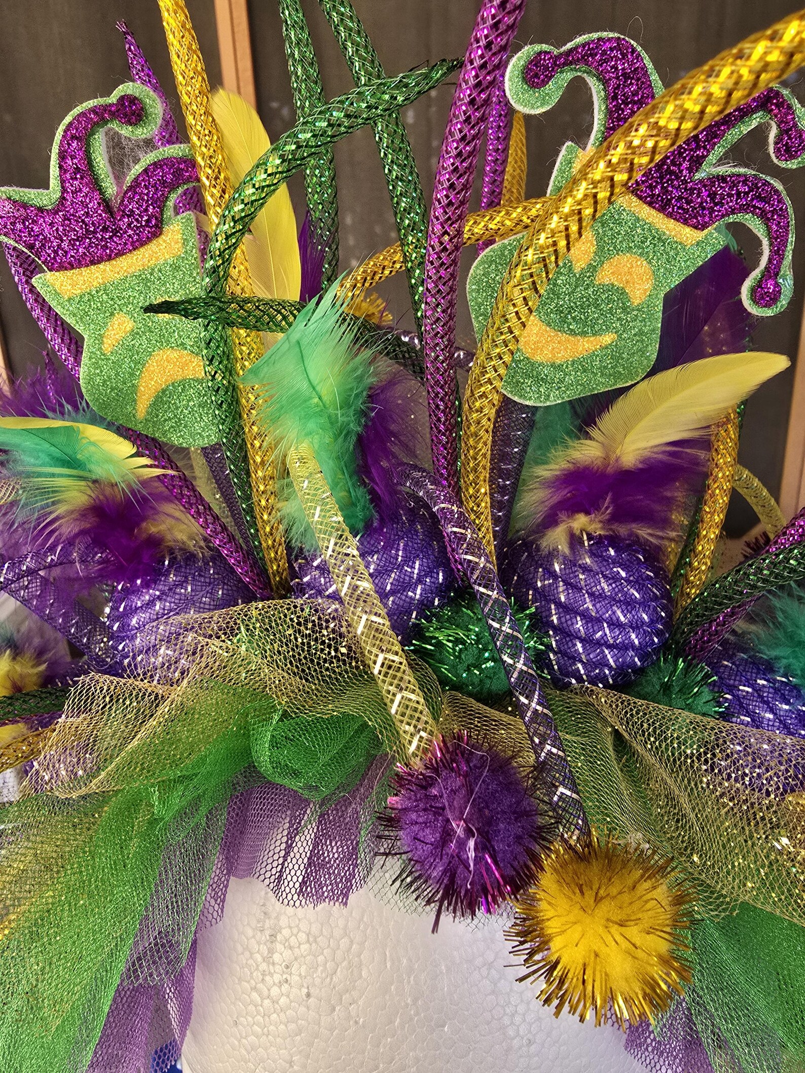 Mardi Gras Headband, Halloween Head Decoration, Pom-pom Headband, Joker ...