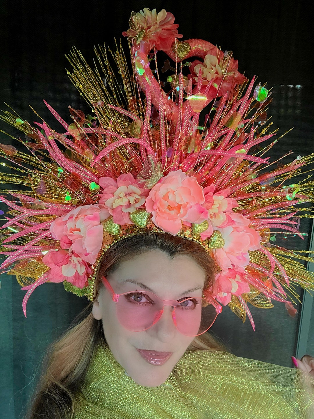 Easter Headdress, Spring Crown, Valentines Headdress, Pink Heart Ctown ...