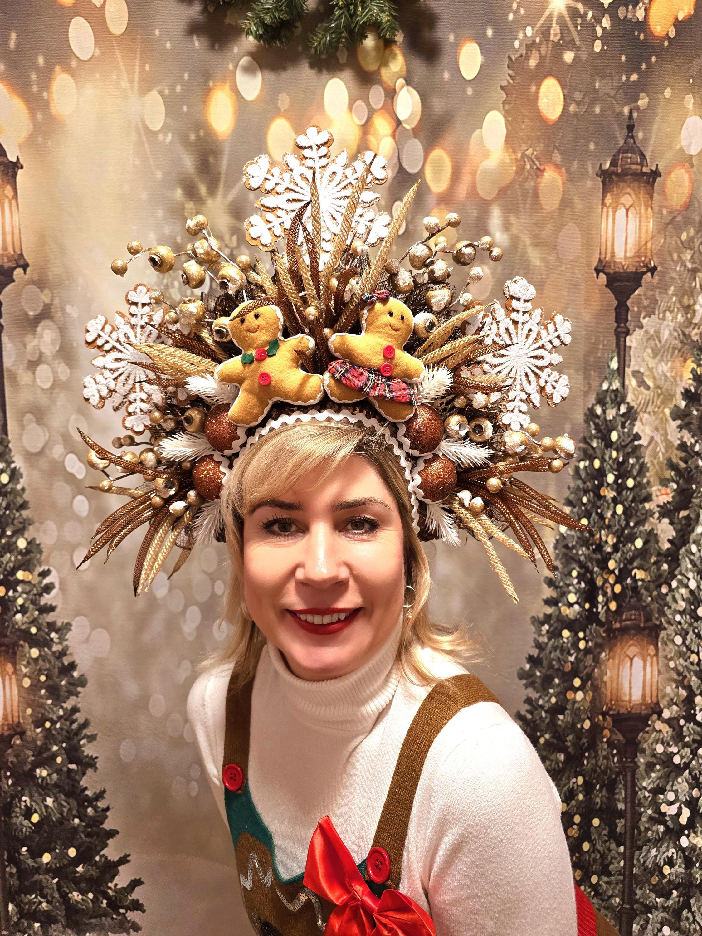 Ugly Xmas Crown, Christmas Headdress, Newyear Crown, Gingerbread ...