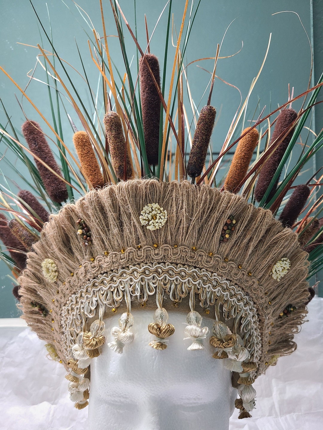 Harvest Headdress, Autumn Crown, Swamp Queen, Scarecrow Headdress, Fall ...